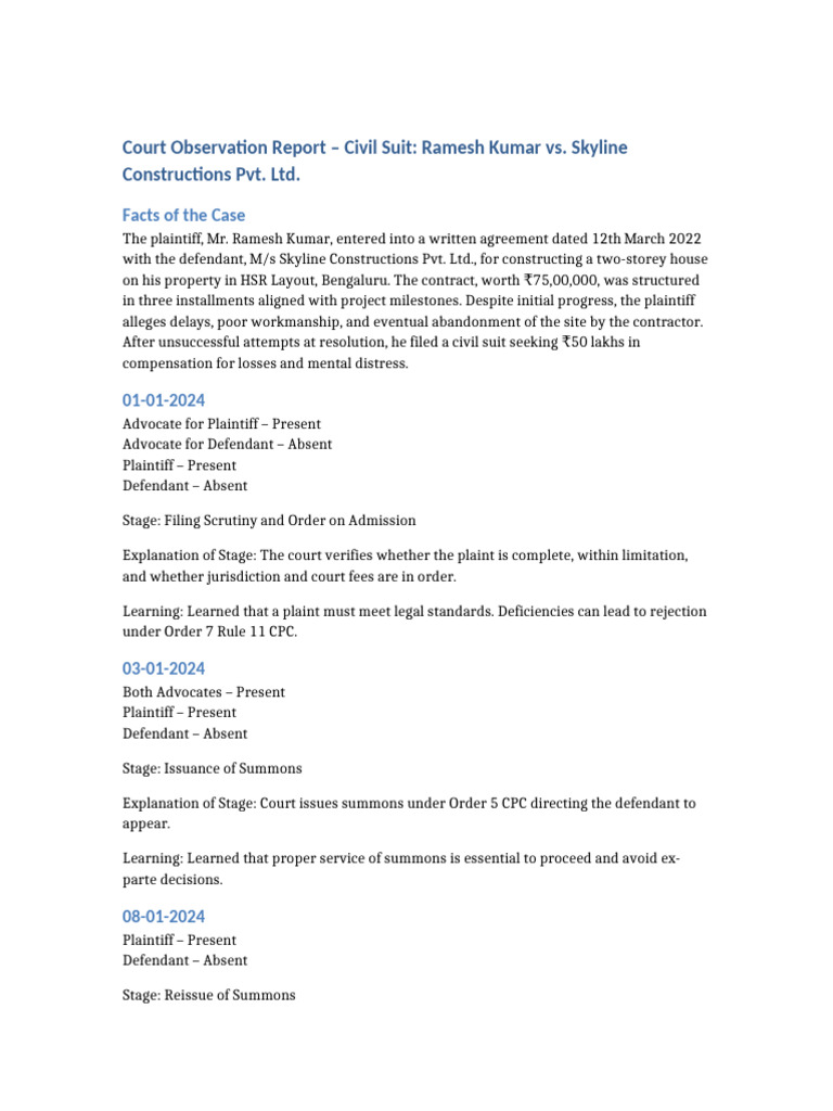 Court_Observation_Report_With_All_Explanations | PDF | Witness | Trials