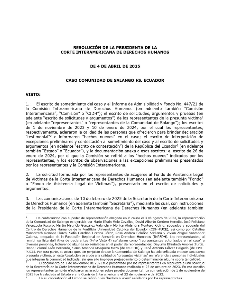 Caso Comunidad de Salango vs. Ecuador | PDF