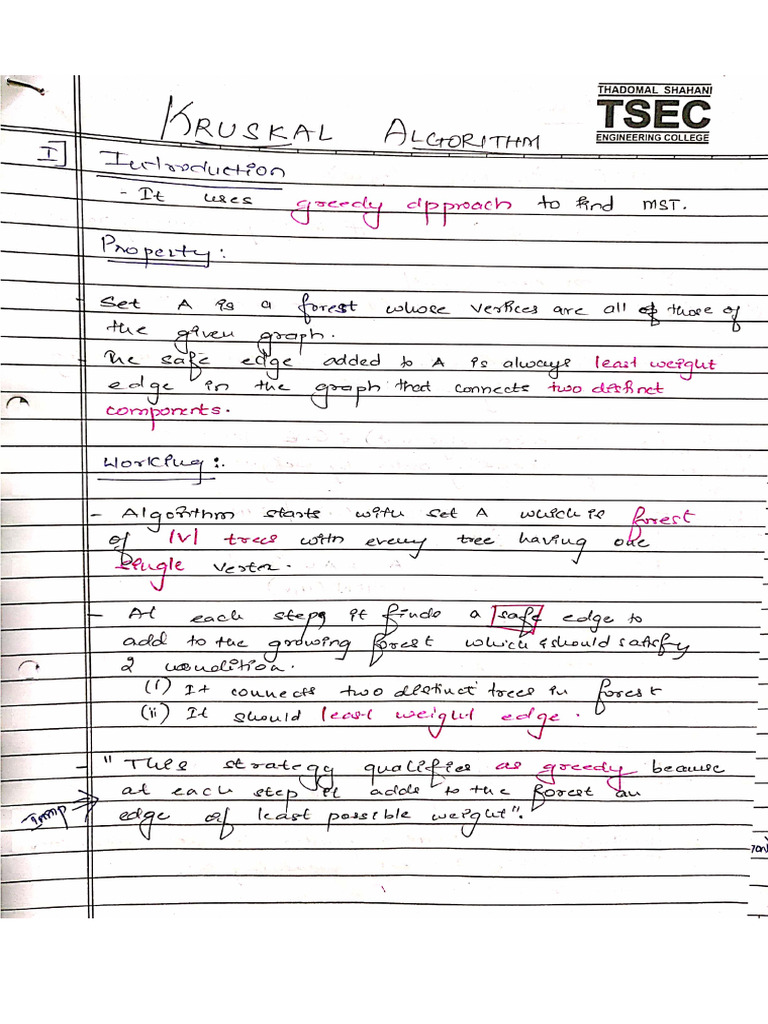 Module 3.4 - Kruskal Algo | PDF