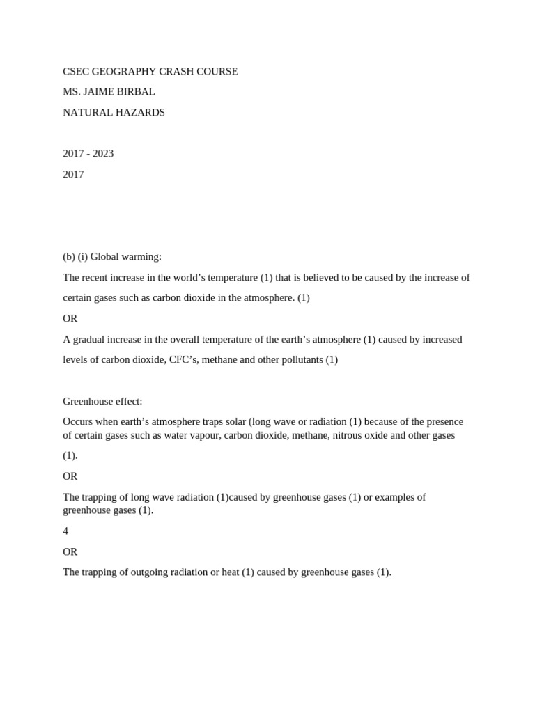 Natural Hazards Answers Session 4 | PDF | Crop Rotation | Soil