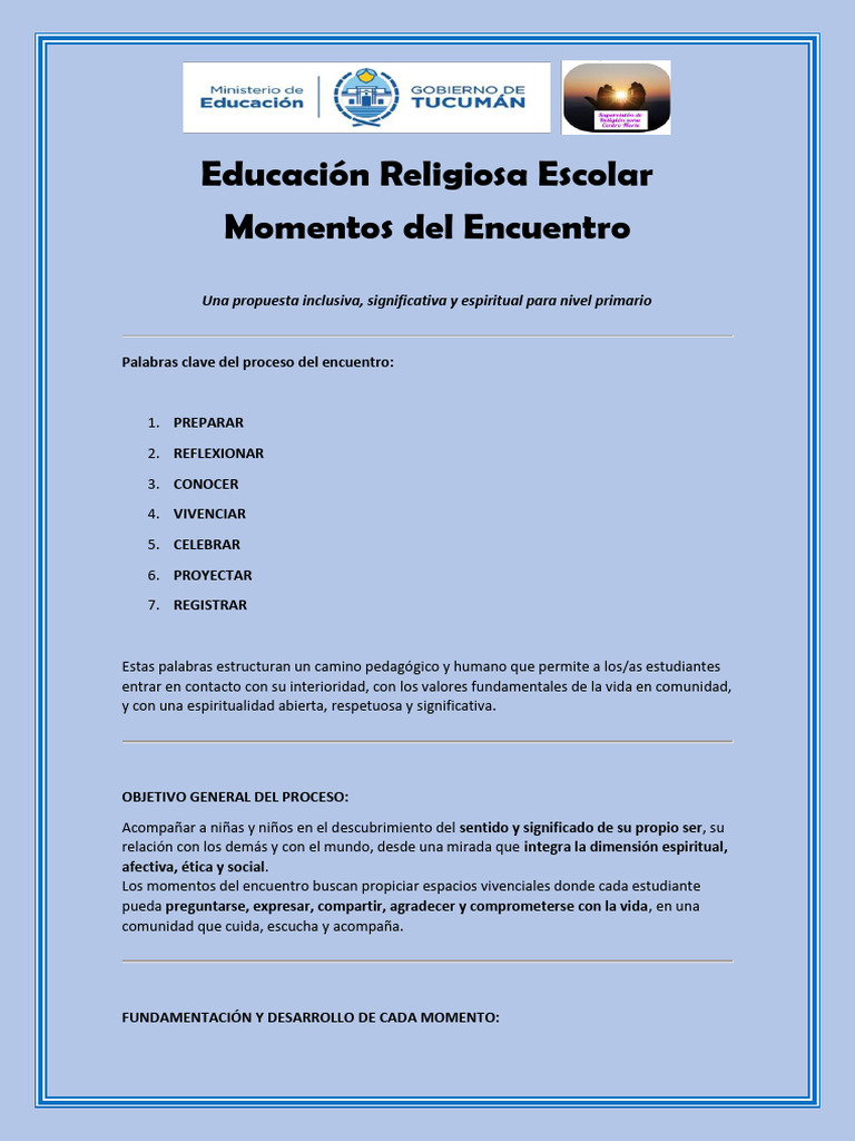 Momentos Del Encuentro - Palabras Claves | PDF | Las emociones ...