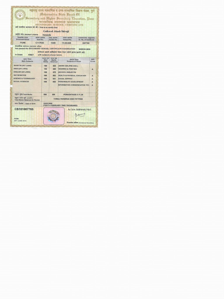 10 TH Certificate | PDF