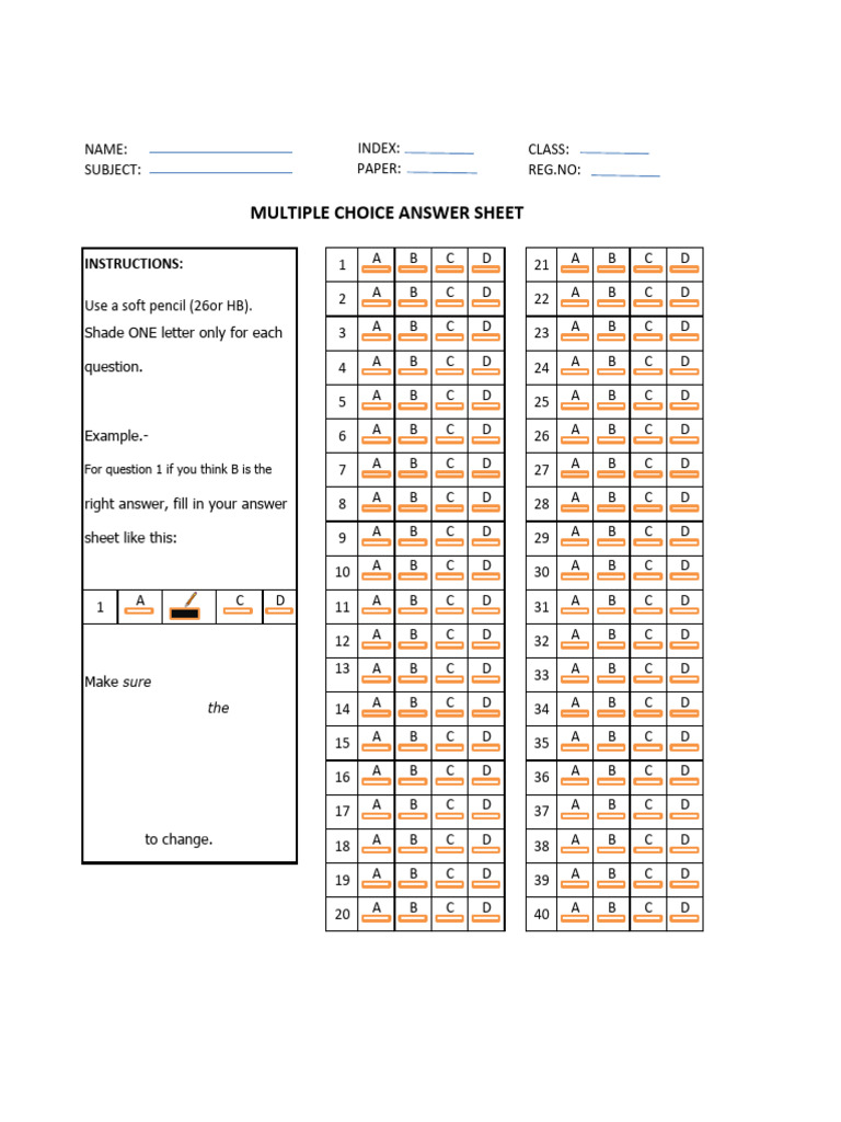 MCQ Answer Sheet | PDF