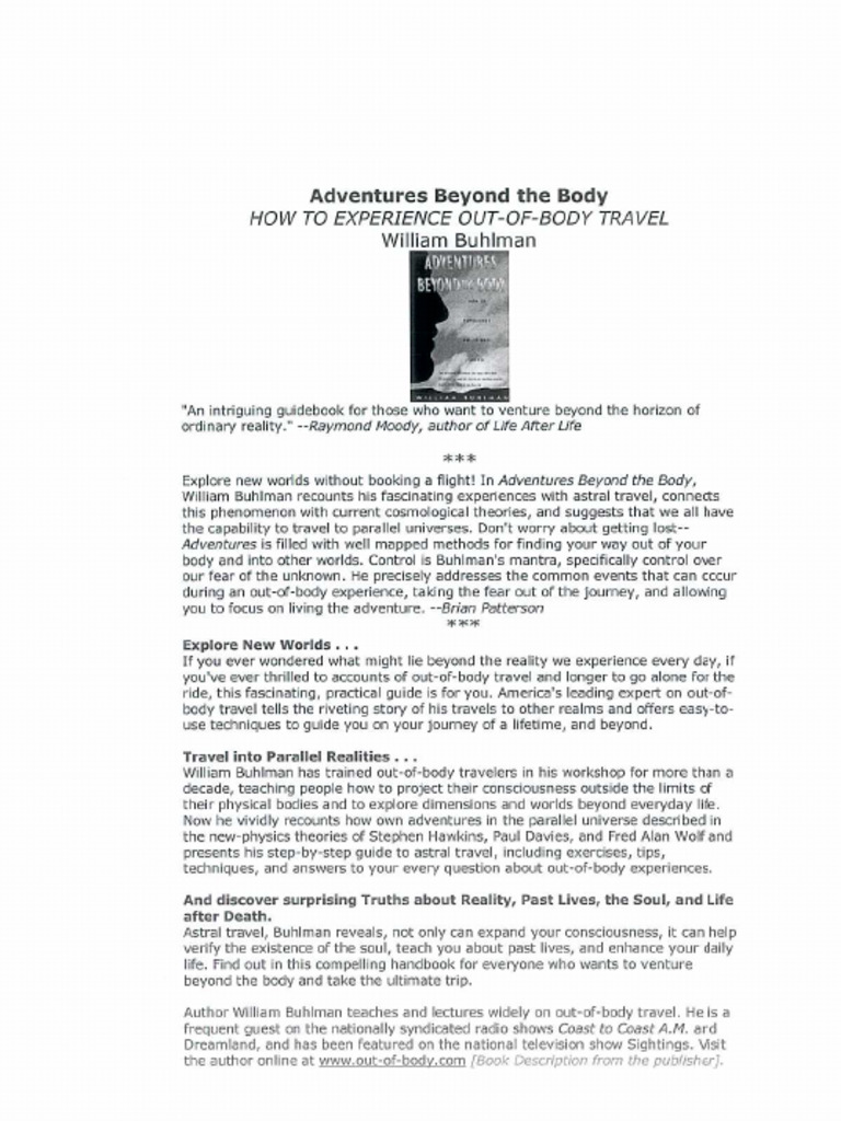 William Buhlman - Adventures Beyond The Body | PDF