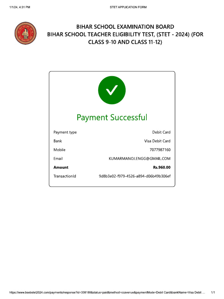 Bihar Stet | PDF