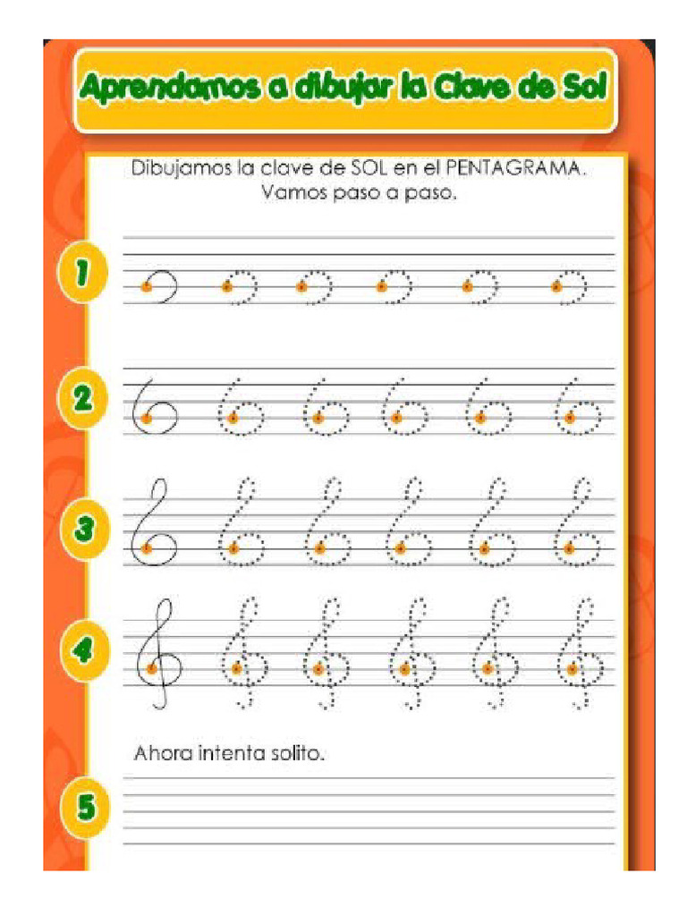 Aprendemos A Dibujar La Clave Sol | PDF