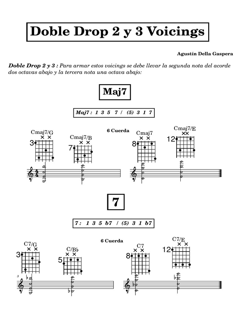 Doble Drop 2 y 3 Voicings | PDF | Elementos de la música | Teoría musical