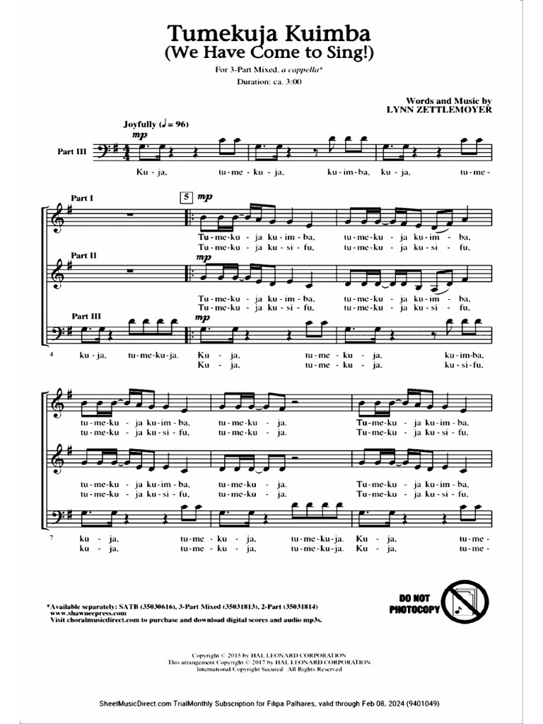 Tumekuja Kuimba-1 | PDF