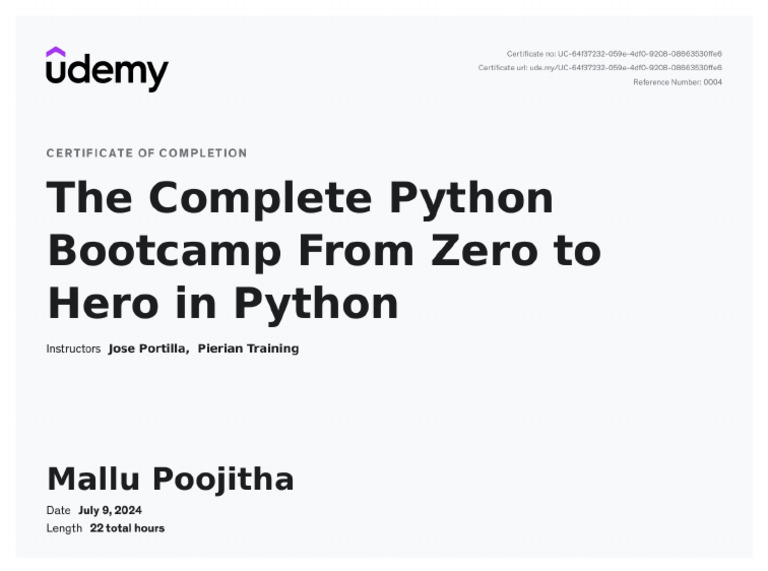 Udemy Pyton | PDF