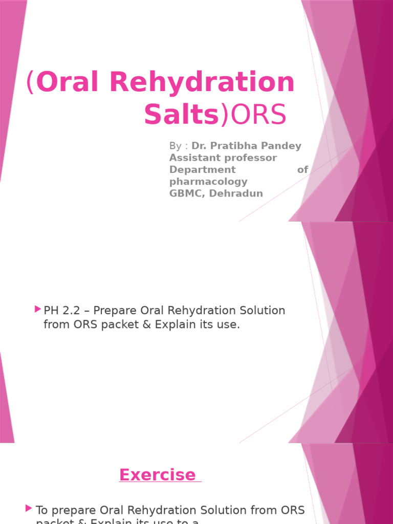 Oral Rehydration Salt | PDF | Clinical Medicine | Medical Specialties
