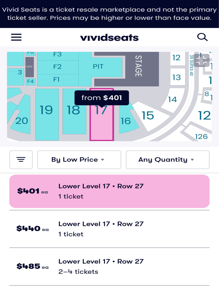 Ticket Pricing for Lower Level Seats | PDF