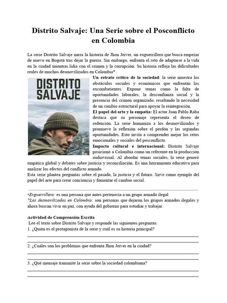Distrito Salvaje: Posconflicto en Colombia | PDF | Colombia