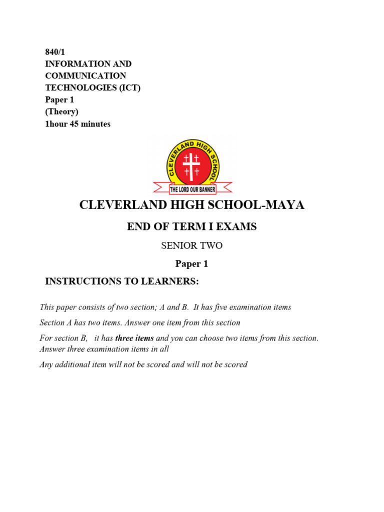 CHS Ict Eot1 2025 | PDF