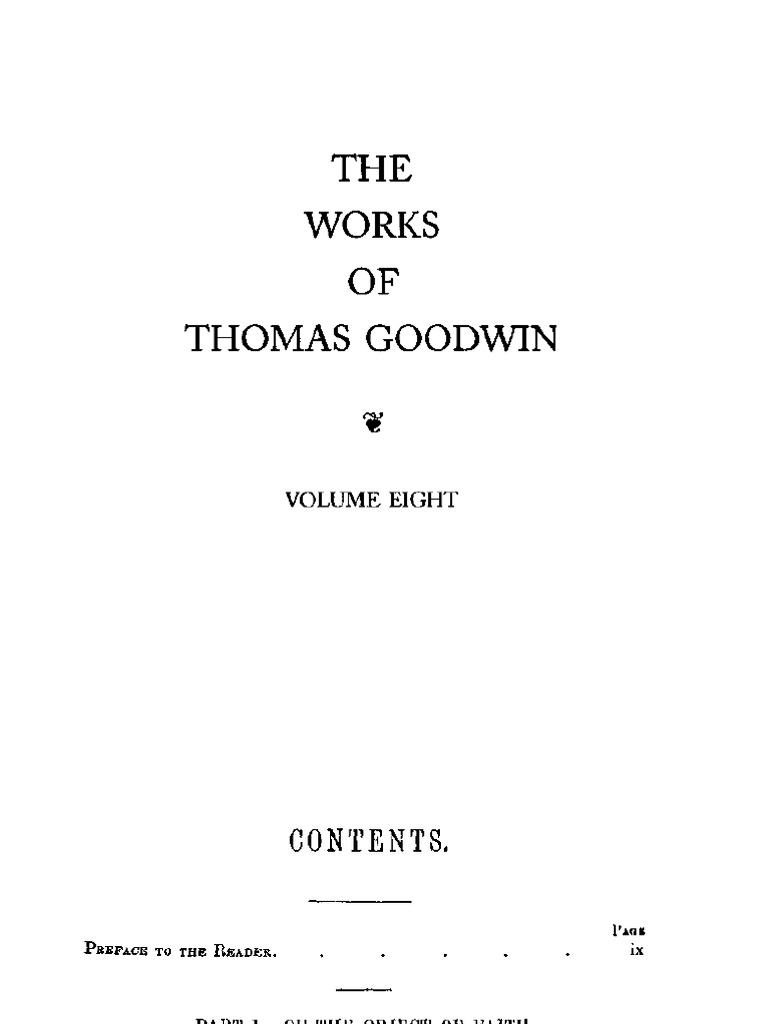 The Works of Thomas Goodwin Vol - Thomas Goodwin (1600-1680) | PDF ...