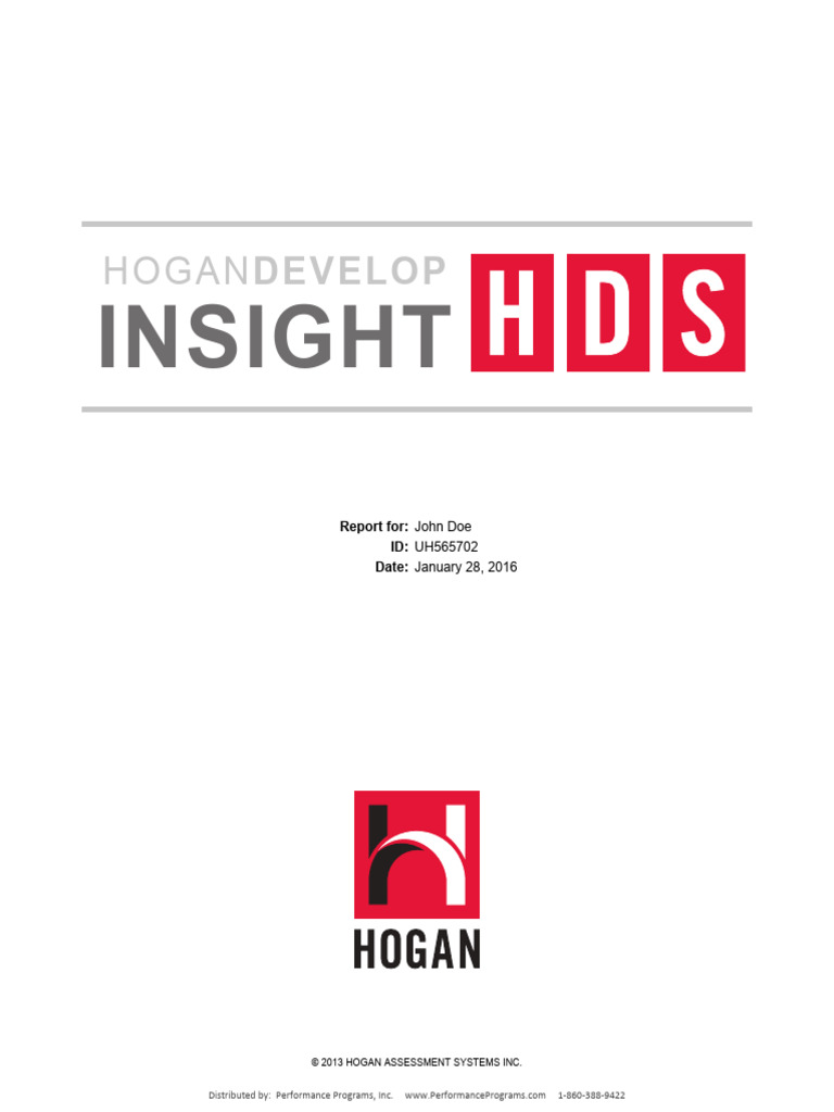 Hogan Insight HDS Report Sample | PDF | Risk | Creativity