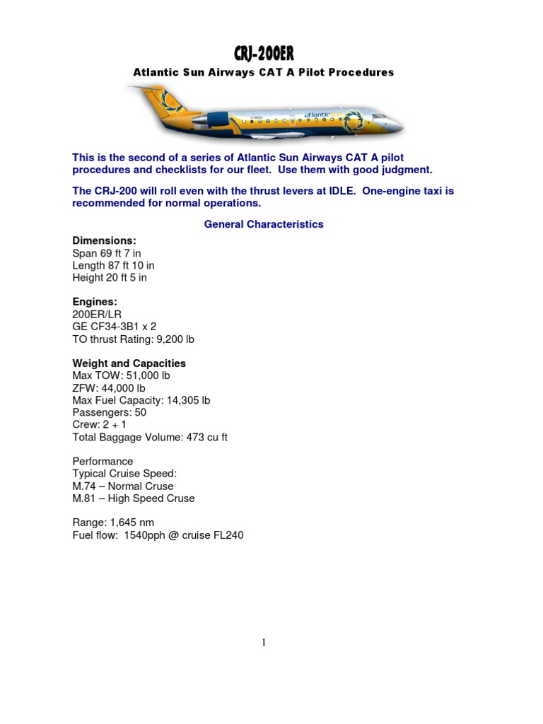 Checklist Crj200[1] | Takeoff | Flap (Aeronautics)
