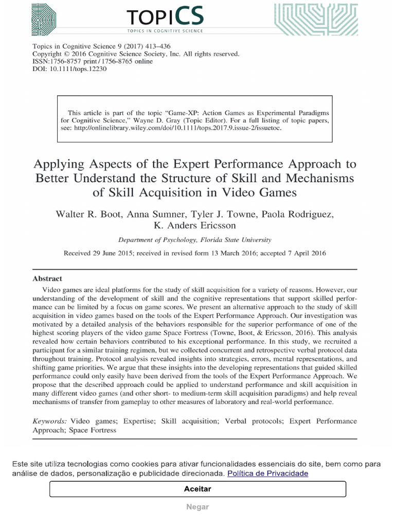 Artigo - Toward A General Theory of Expertise - Prospects and Limits | PDF