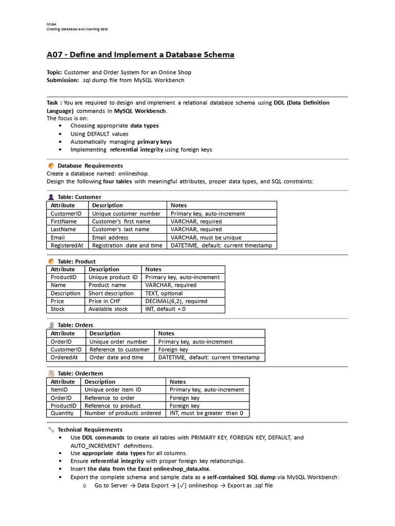 A07 - Define and Implement A Database Schema | PDF | Databases | Computer Data