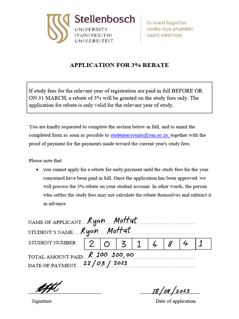 Application For Rebate | PDF