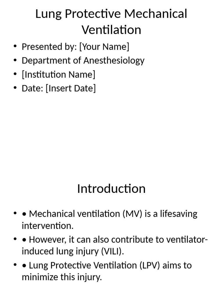 Lung Protective Ventilation Strategies | PDF | Diseases And Disorders ...