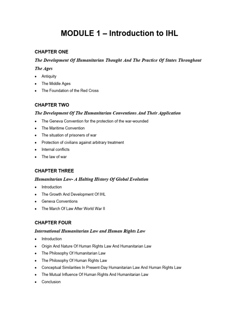 IHL Module I - Introduction To IHL | PDF | International Humanitarian ...