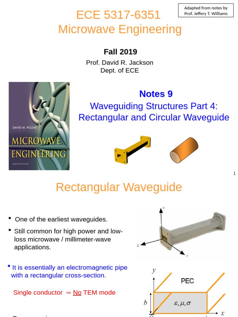Notes 9 5317-6351 Waveguiding Structures Part 4 (Rectangular and ...