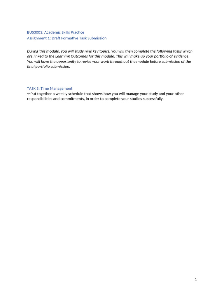 Academic Skills Practice - Task 3 and 4 | PDF