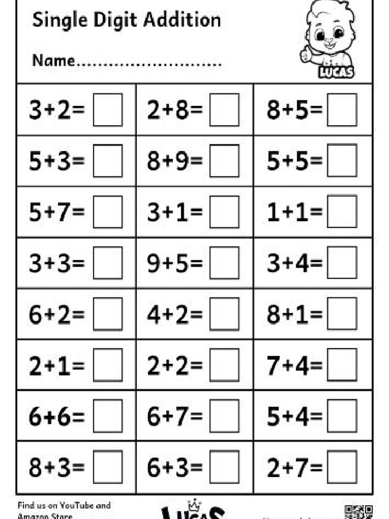 Math Kids - Add, Subtract, Count, and Learn Worksheet | PDF