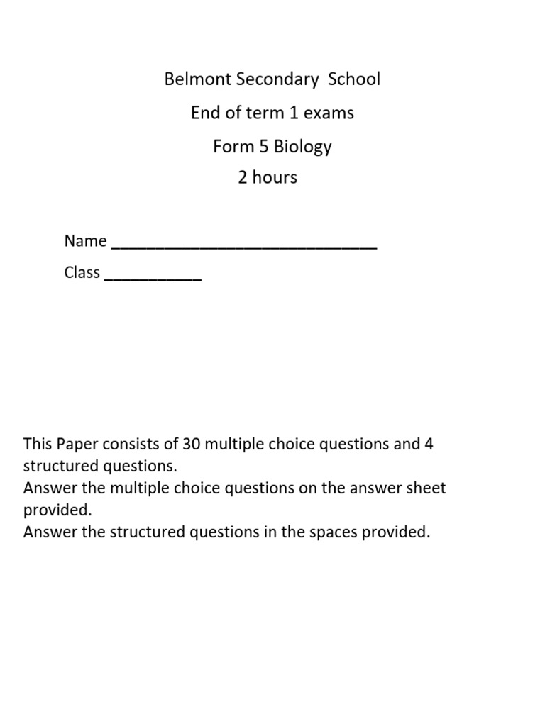 Form 5 Biology 25 Copies | PDF | Urine | Diabetes