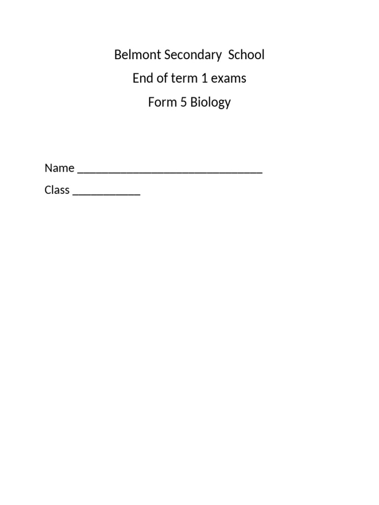 Form 5 Biology 25 Copies | PDF