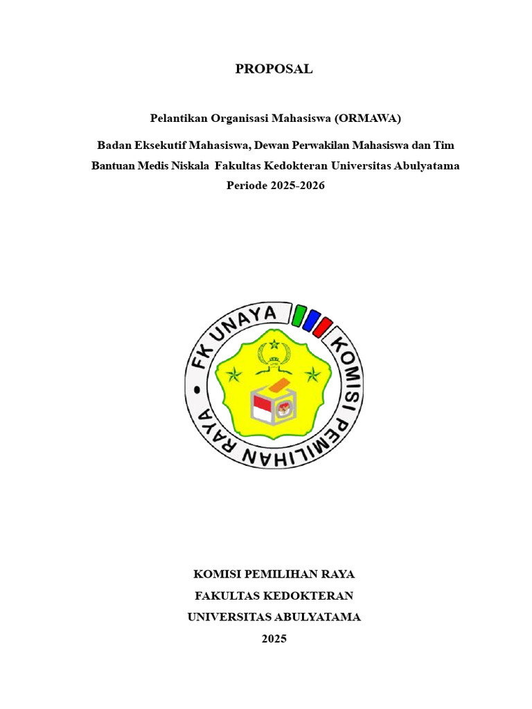 Proposal Pelantikan ORMAWA 2025 New | PDF