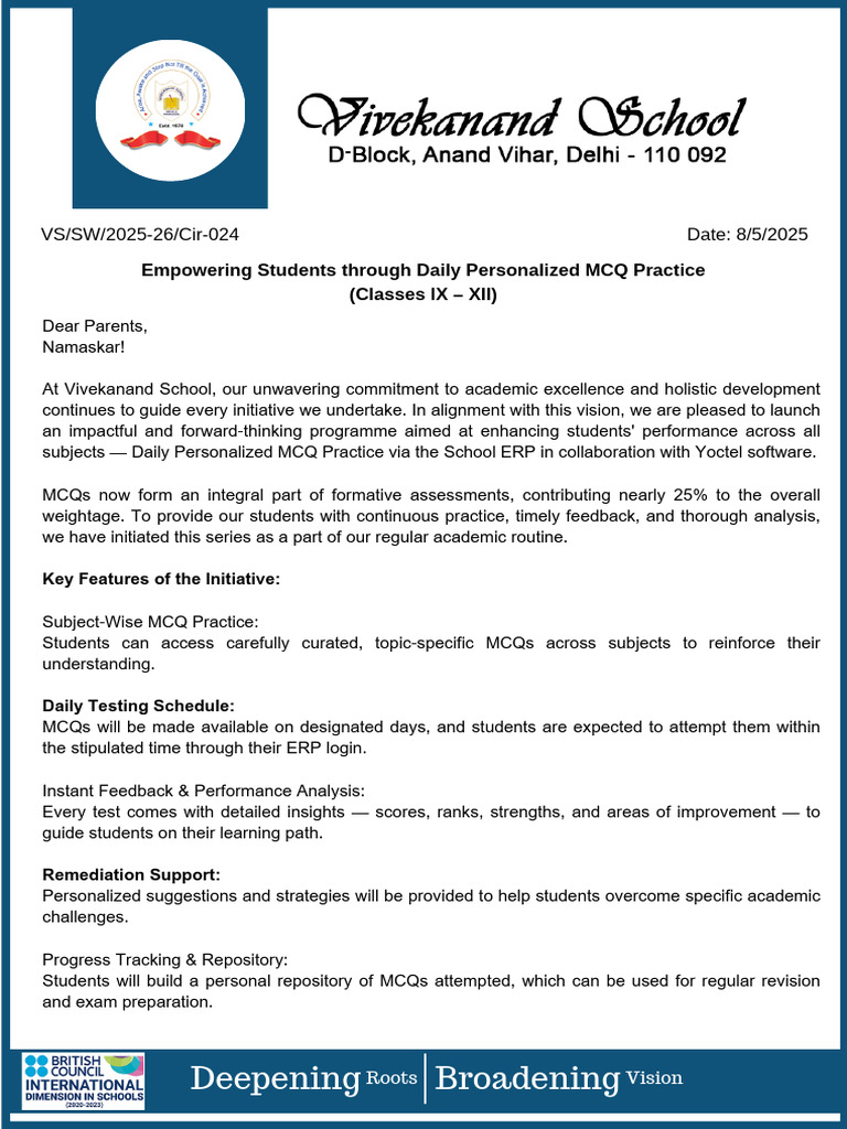 Empowering Students Through Daily Personalized MCQ Practice (Classes IX ...