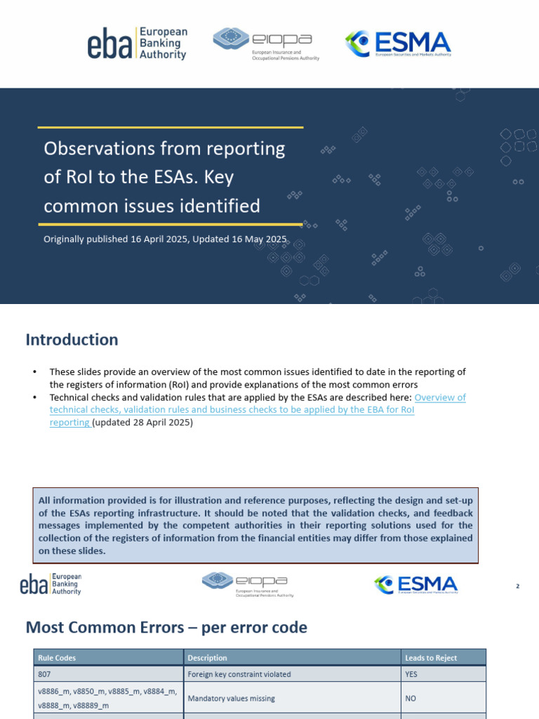 EBA RoI Reporting Validation Overview | PDF | Comma Separated Values ...