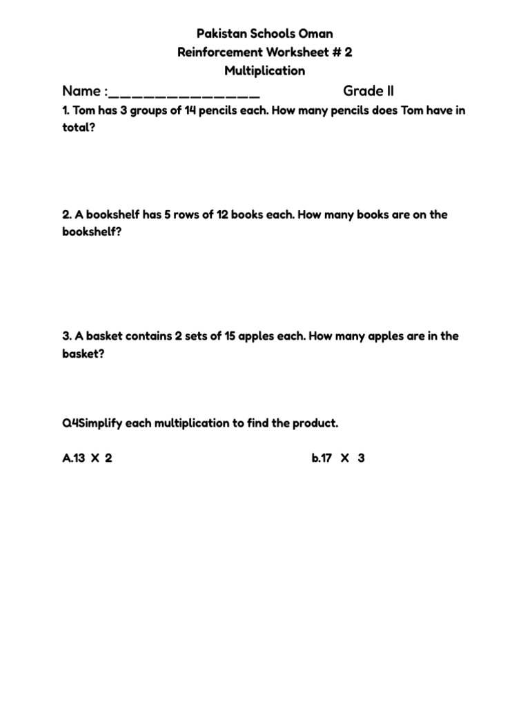 Reinforcement Worksheet # 3 | PDF