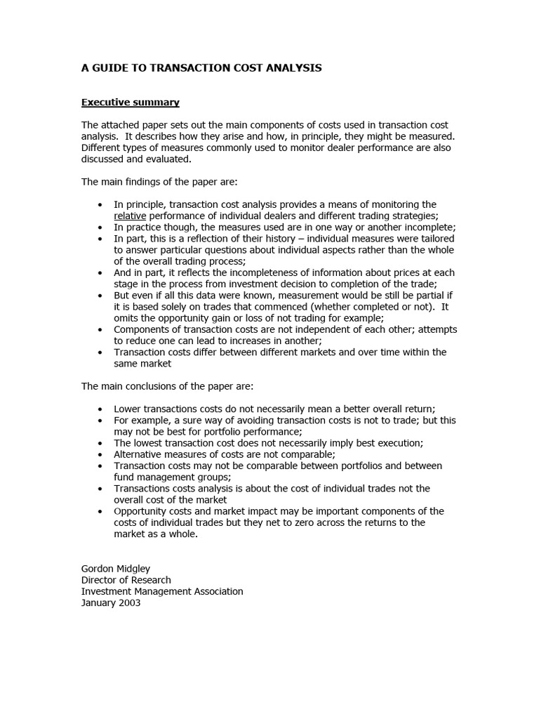 Transaction Cost Analysis Explained | PDF | Prices | Market Liquidity