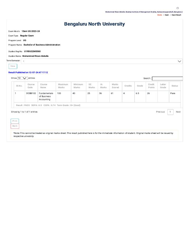 Rizan 1 Sem Supply Result | PDF | Educational Stages