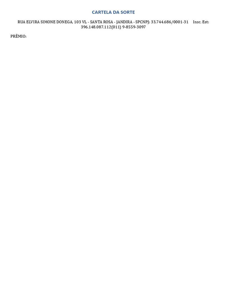 Cartela Da Sorte Completa - Docx 20250522 123832 0000 | PDF