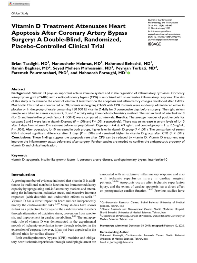 Vitamin D Treatment Attenuates Heart Apoptosis After Coronary Artery ...