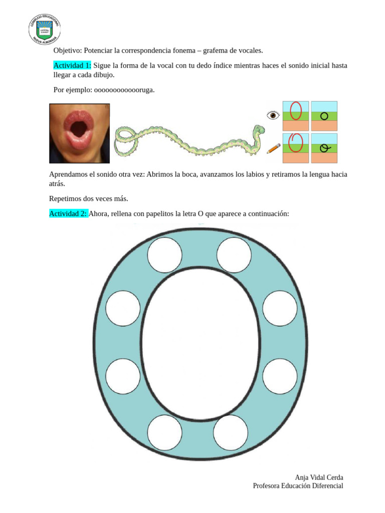Actividad Vocal o | PDF