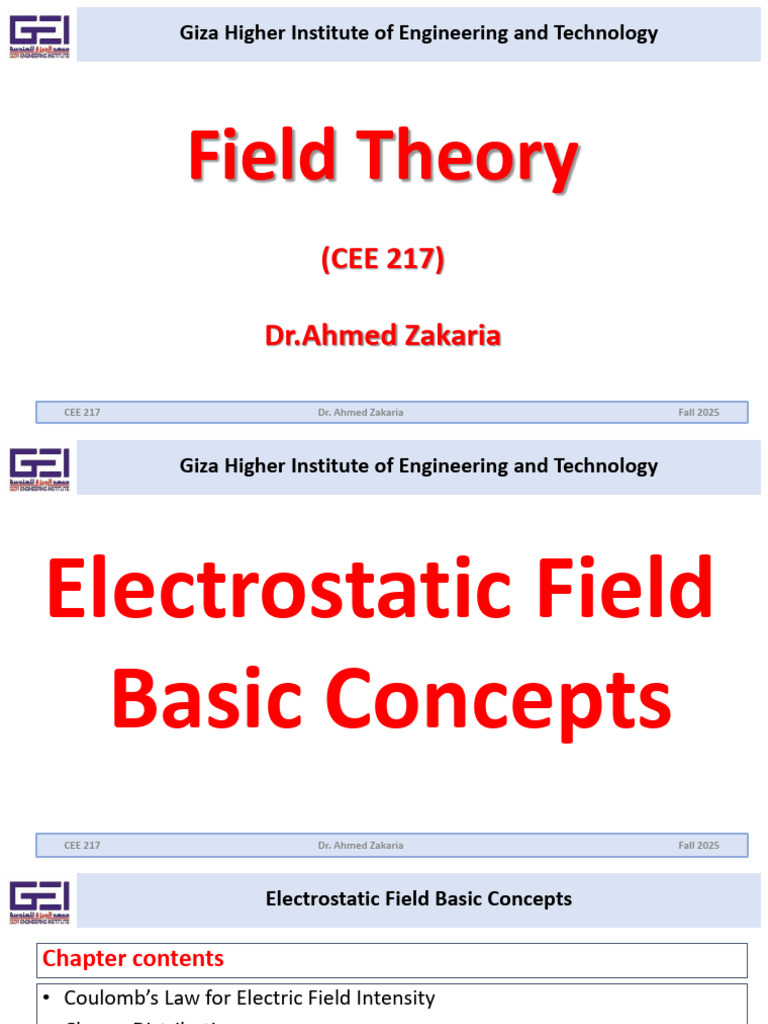 CEE 217 Field Theory Lec 4 | PDF | Flux | Electric Field