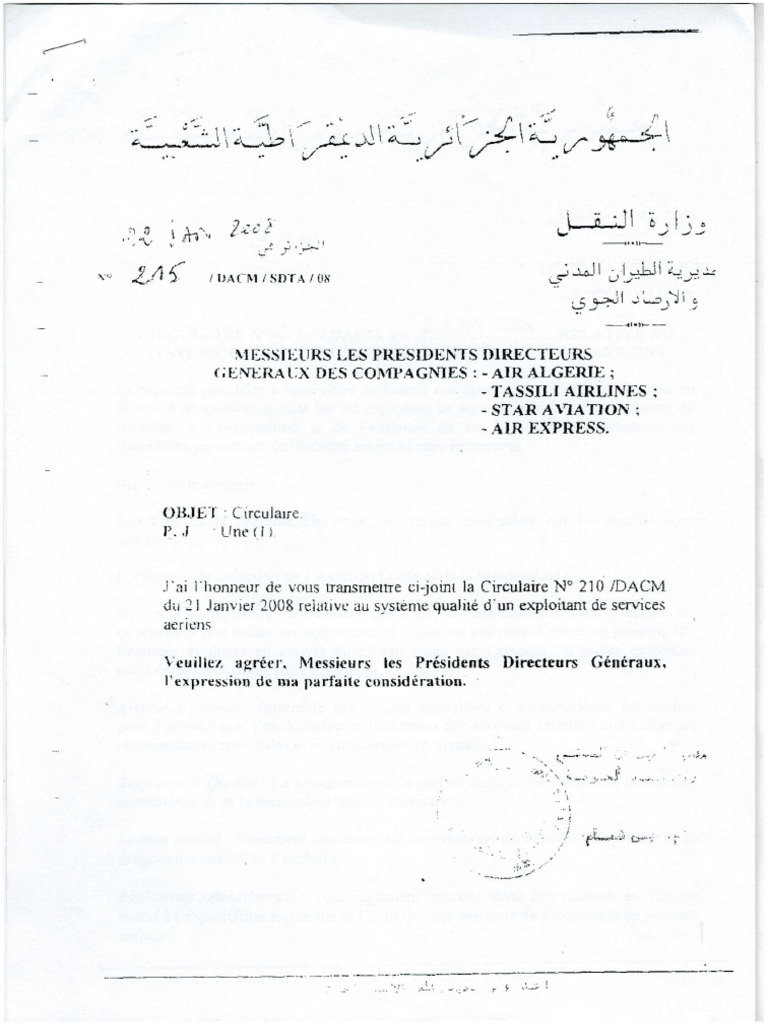 CIRCULAIRE DACM - MINISTERE DU TRANSPORT - Compressed | PDF