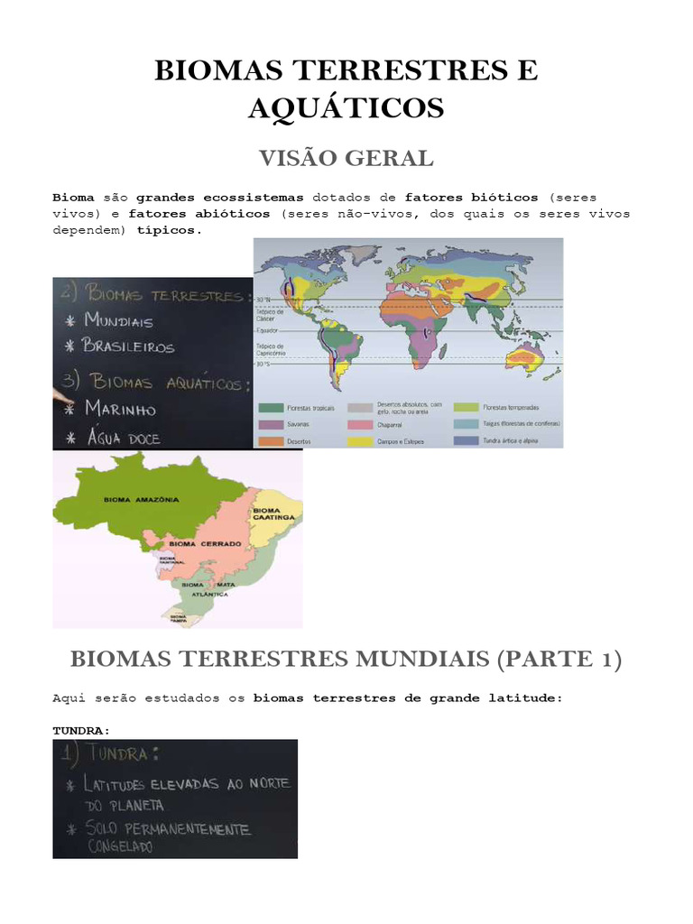 Biomas Terrestres e Aquáticos | PDF