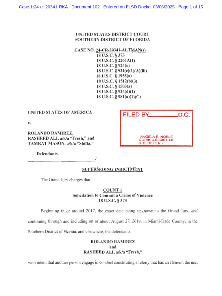 Alex Vega Plot Indictment | PDF | Title 18 Of The United States Code ...