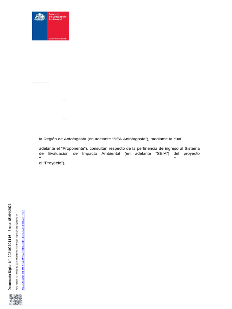 Res Consulta de Pertinencia CdP2 - 2021 | PDF | Evaluación de impacto ambiental | Transmisión de ...