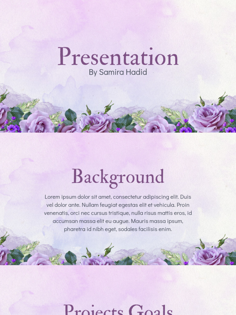 Purple Watercolor Floral Presentation | PDF