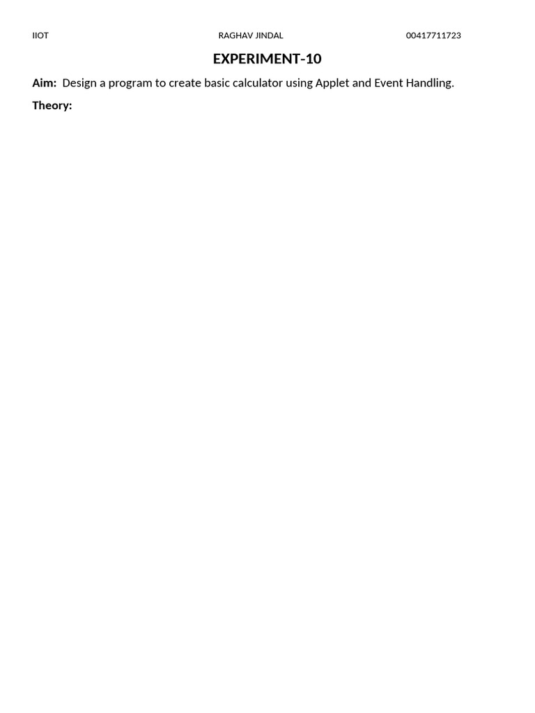 Experiment 10 Oops 1 Pdf Object Oriented Programming Human