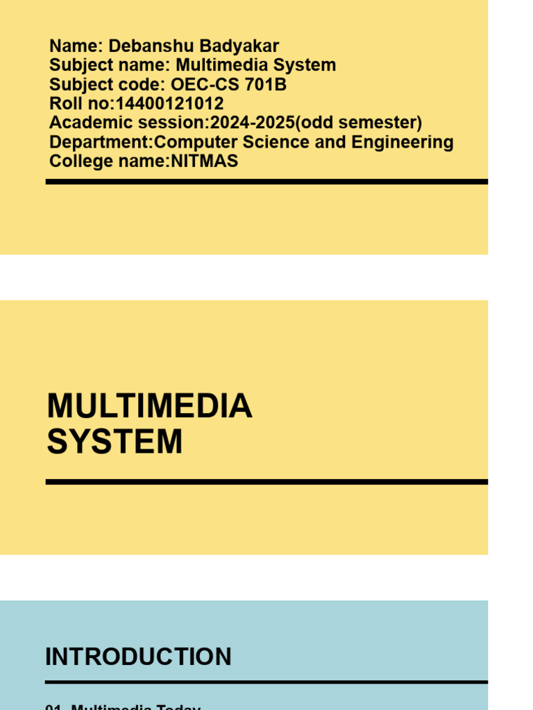 DEBANSHUBADYAKAR Multimedia | PDF | Data Compression | Sampling (Signal Processing)