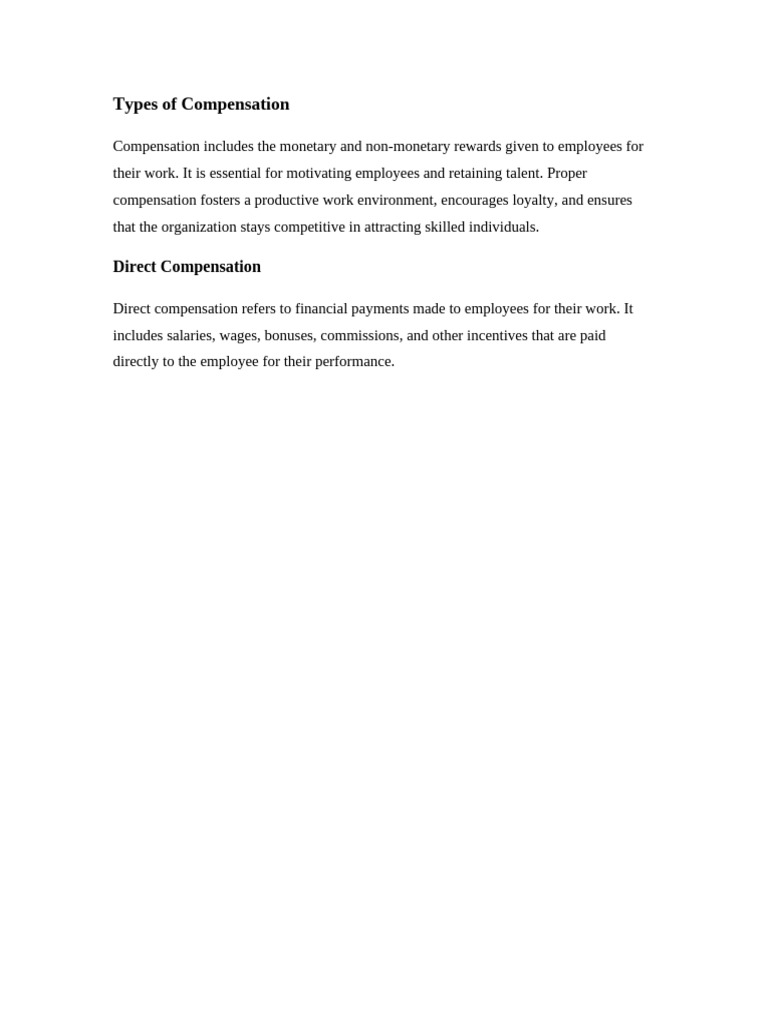 Understanding Employee Compensation Types | PDF