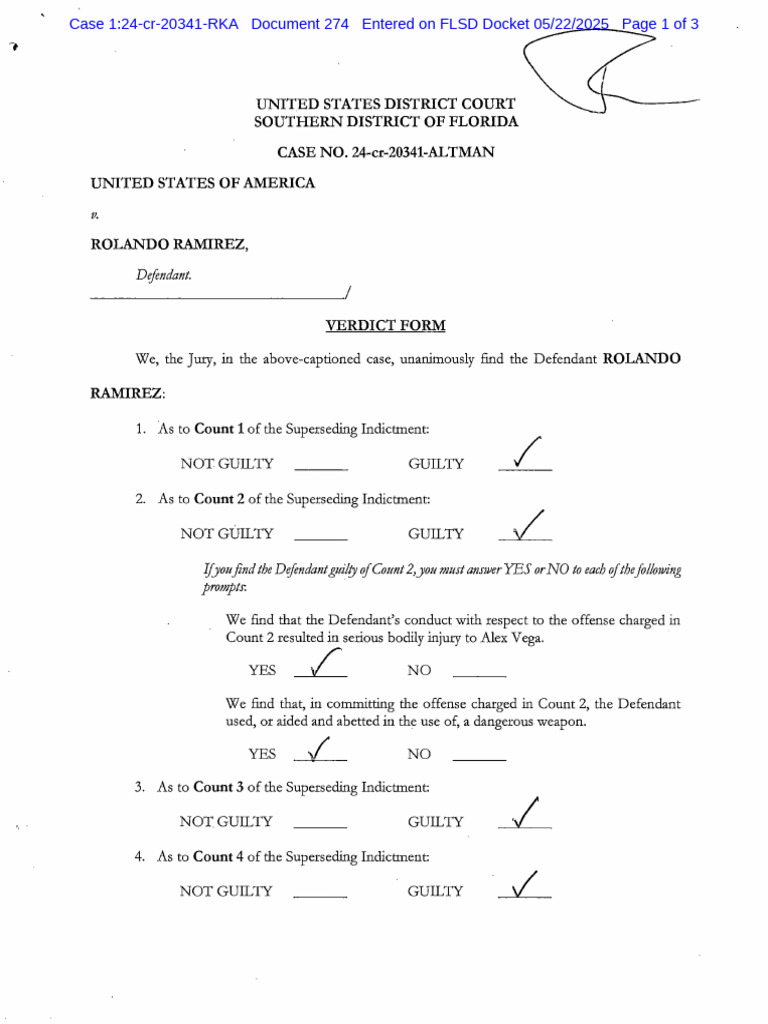 Ramirez Verdict and Sentencing Details | PDF | Acquittal | Indictment