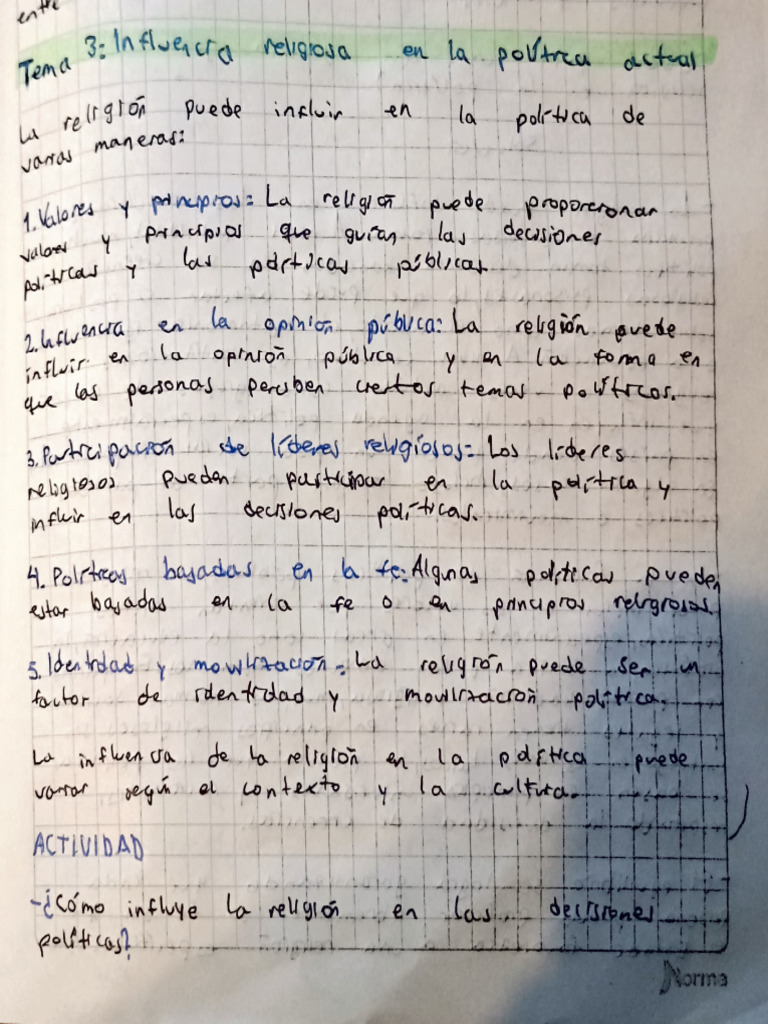 Influencia religiosa en decisiones políticas | PDF